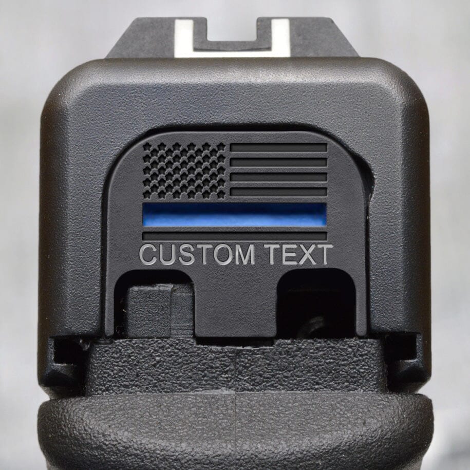 Custom Thin Blue Line Slide Back Plate | MILSPIN Glock Slide Back Plate