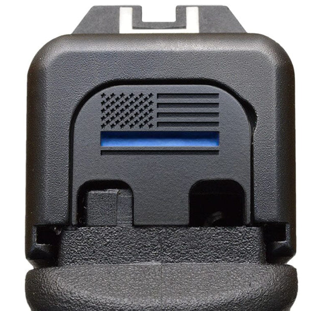 Custom Thin Blue Line Slide Back Plate | MILSPIN Glock Slide Back Plate
