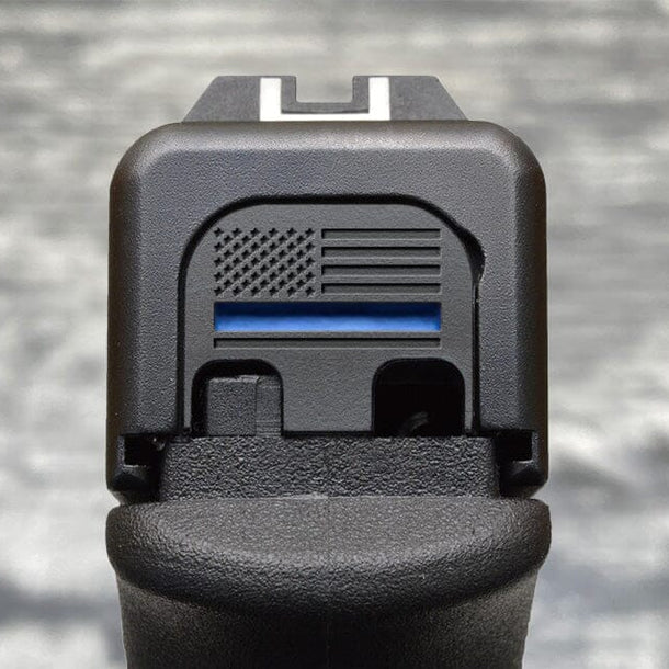 Thin Blue Line Glock Slide Back Plate | Glock Slide Plates – MILSPIN